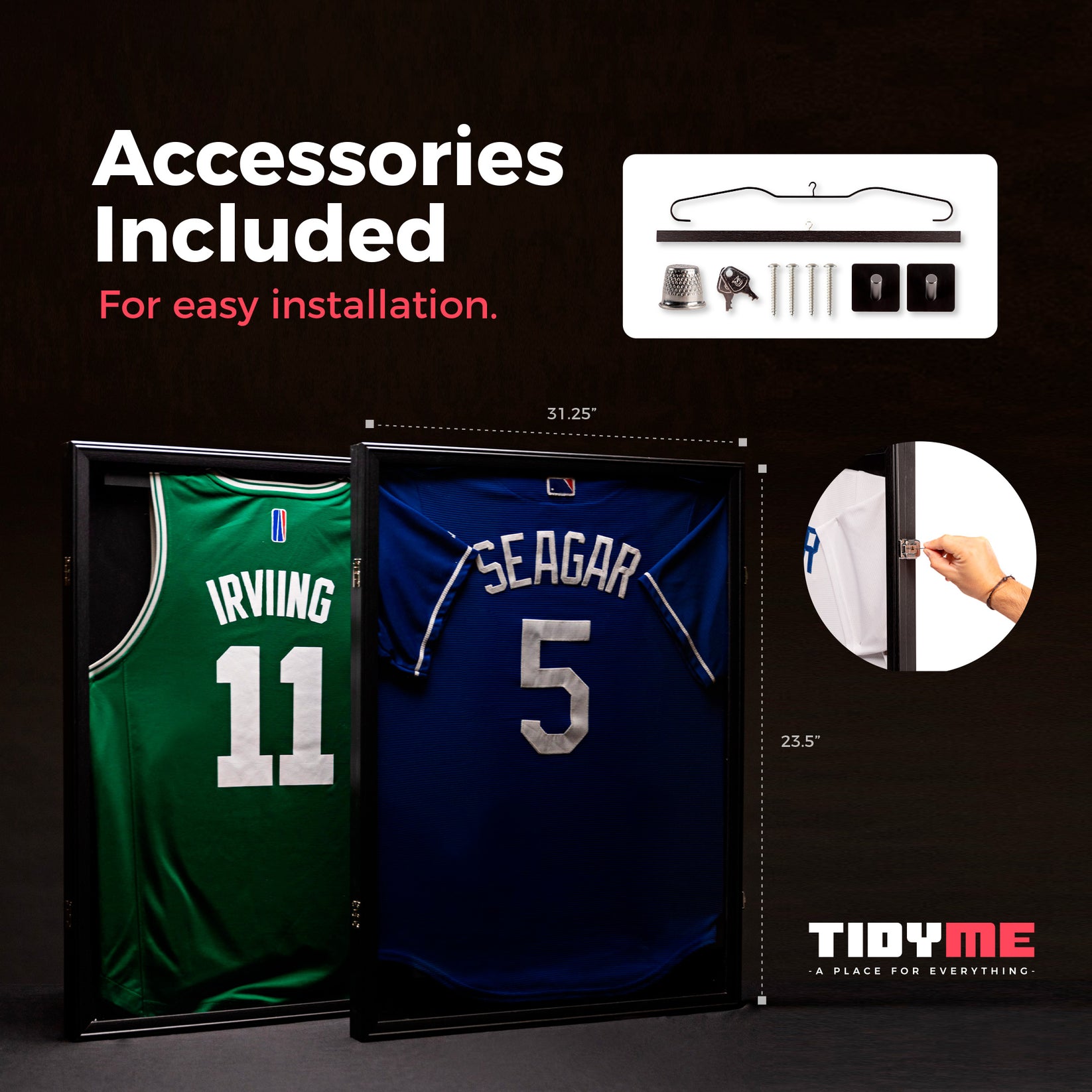 Jersey Frame Display Case – Sports Jersey Display Frame with 98% UV Pr ...